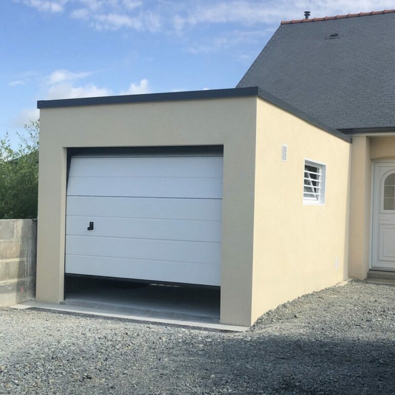Garage simple en béton, toit terrasse - Doizon Constructions